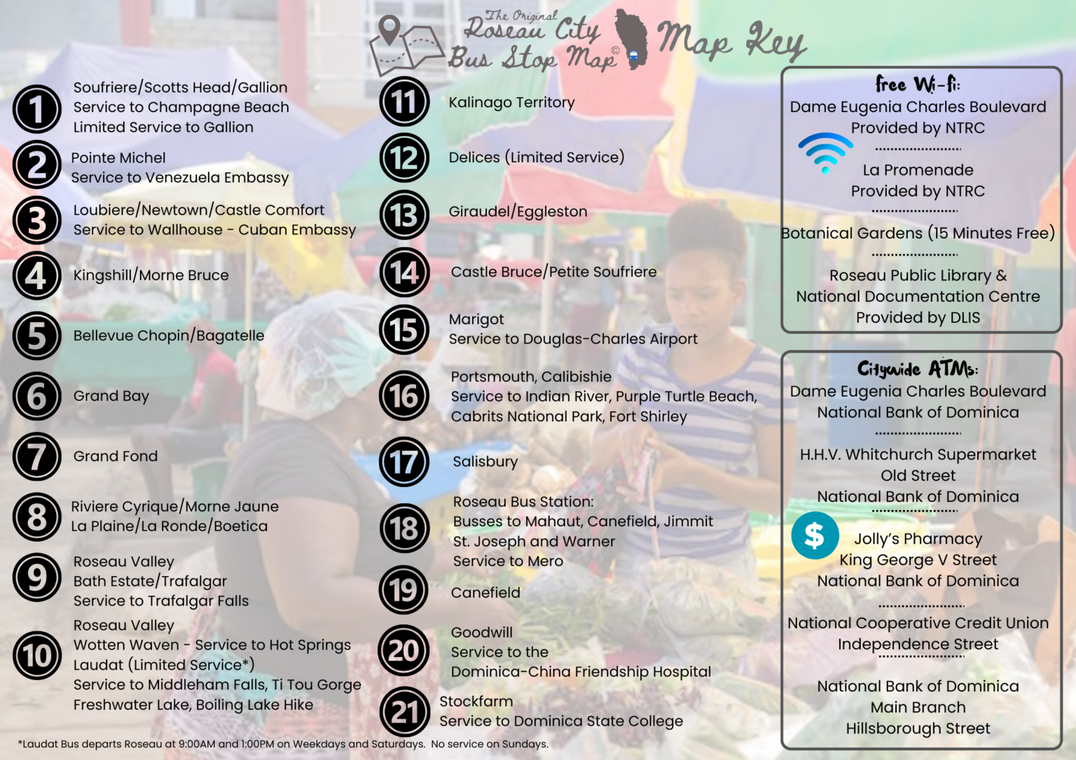 The Original Roseau City Bus Stop Map